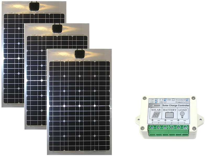 50 Wp Letvægt Solcelle Paneler 12V - Matronics