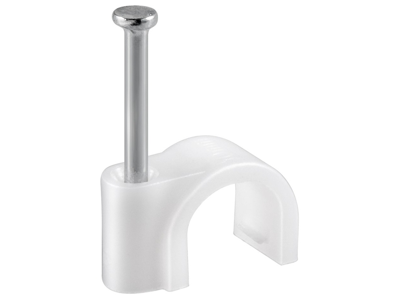 100 stk. kabel klips, 6mm hvid - Matronics