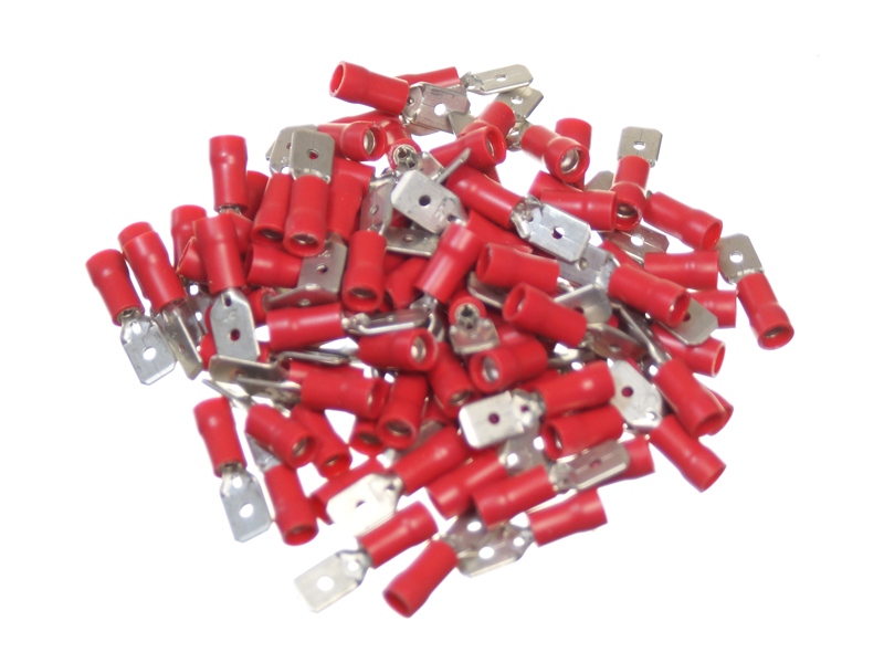 Kabelsko - 6.3x0.8, rød han - Matronics